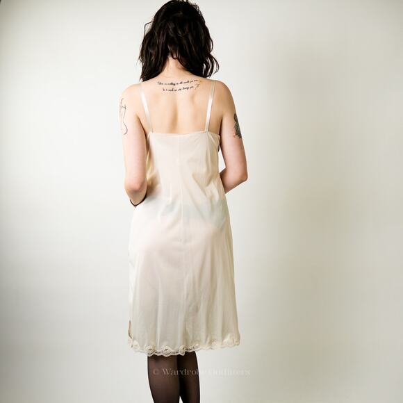 Vintage | Intimates & Sleepwear | Vintage 6s White Lace Lingerie Slip ...